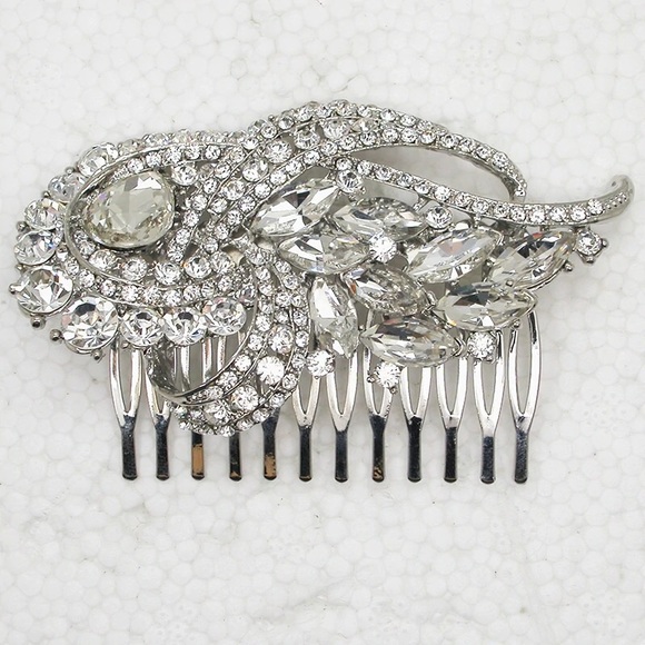 Accessories | Bling Cluster Hair Comb Wedding Silver Flower New | Poshmark